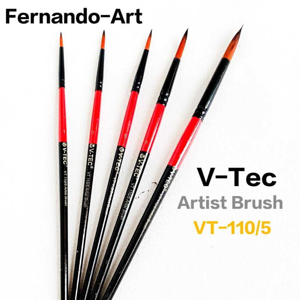 Jual V-Tec Brushes VT-110/5 / Kuas Runcing V-Tec Isi 5 Pcs | Shopee ...