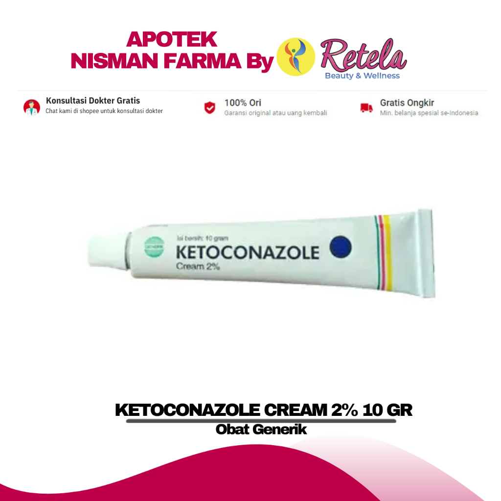 Jual KETOCONAZOLE CREAM 2% 10 GR (NEW) / PANU / KUDIS / KURAP | Shopee Indonesia
