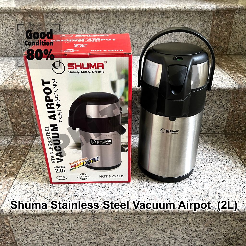 Jual Shuma Stainless Steel Vacuum Airpot 2 Liter / Termos Air Panas ...