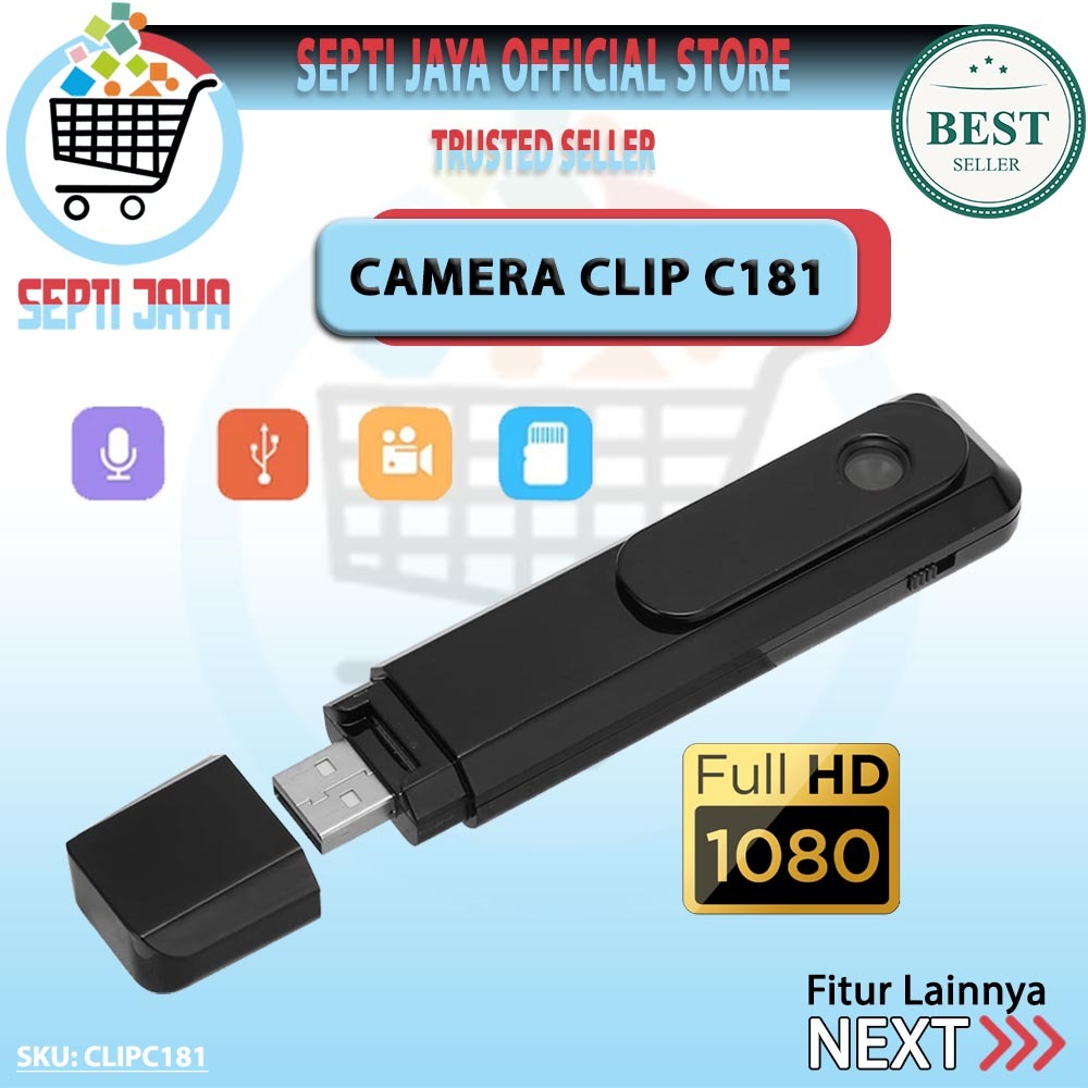 Jual Camera Mini Clip-On Kamera Saku Pocket Klip C181 Full HD 1080P ...