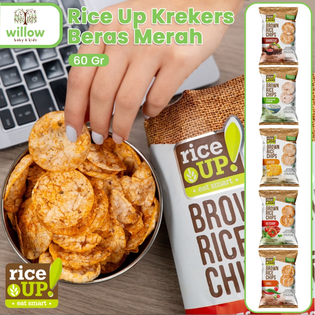 Jual Makanan Ringan - Rice Up Krekers Beras Merah 60Gr | Shopee Indonesia