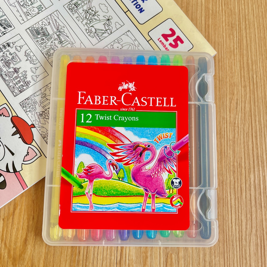 Jual Faber-Castell Twist Crayon set 12 / Krayon isi 12 Twist / Alat ...