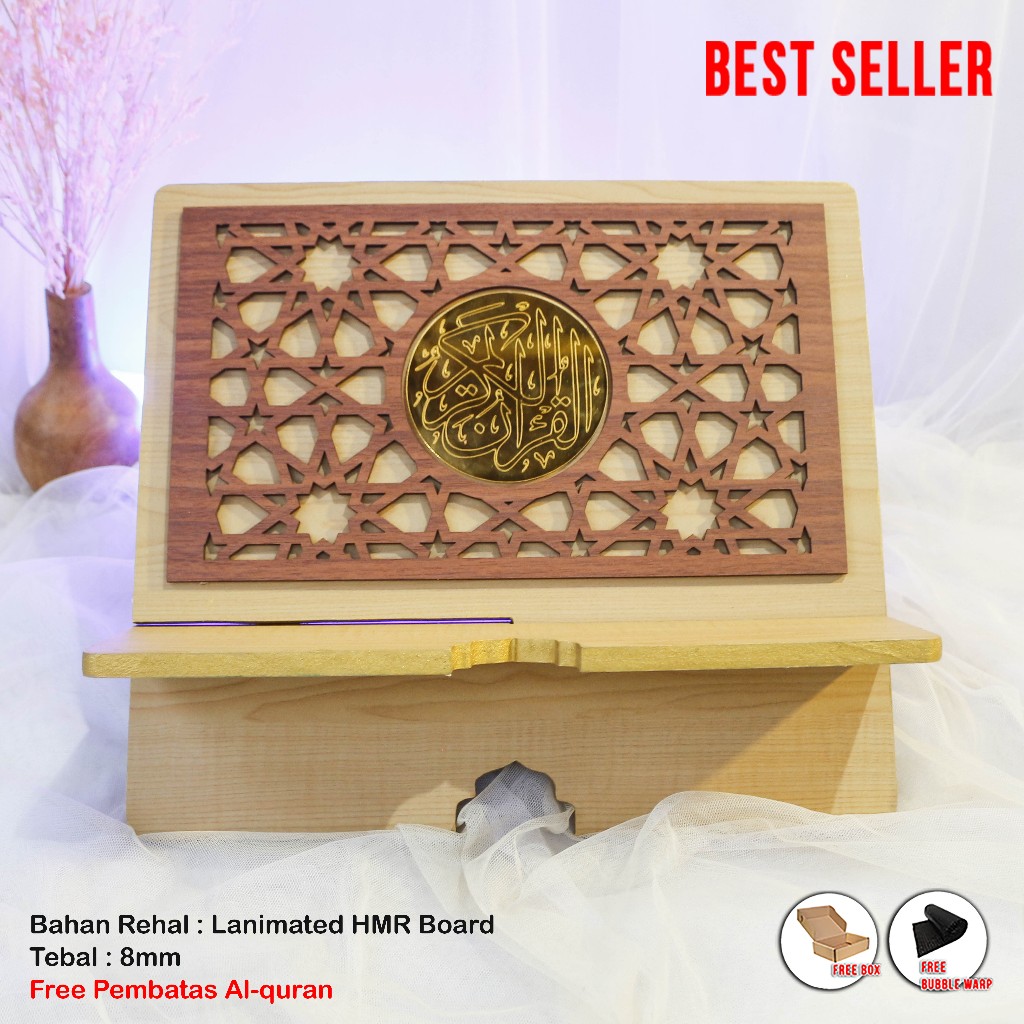 Jual Rehal Al Qur'an Meja Lipat Portable Laser Cut meja baca meja ...