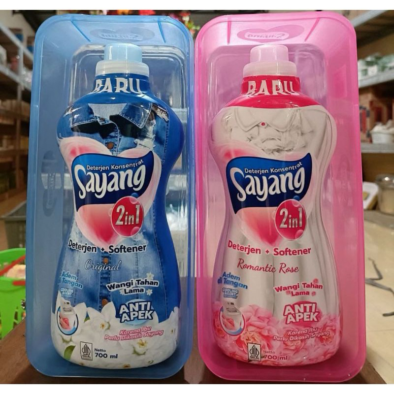 Jual detergent +softener cair merek Sayang 700ml gratis toples | Shopee ...
