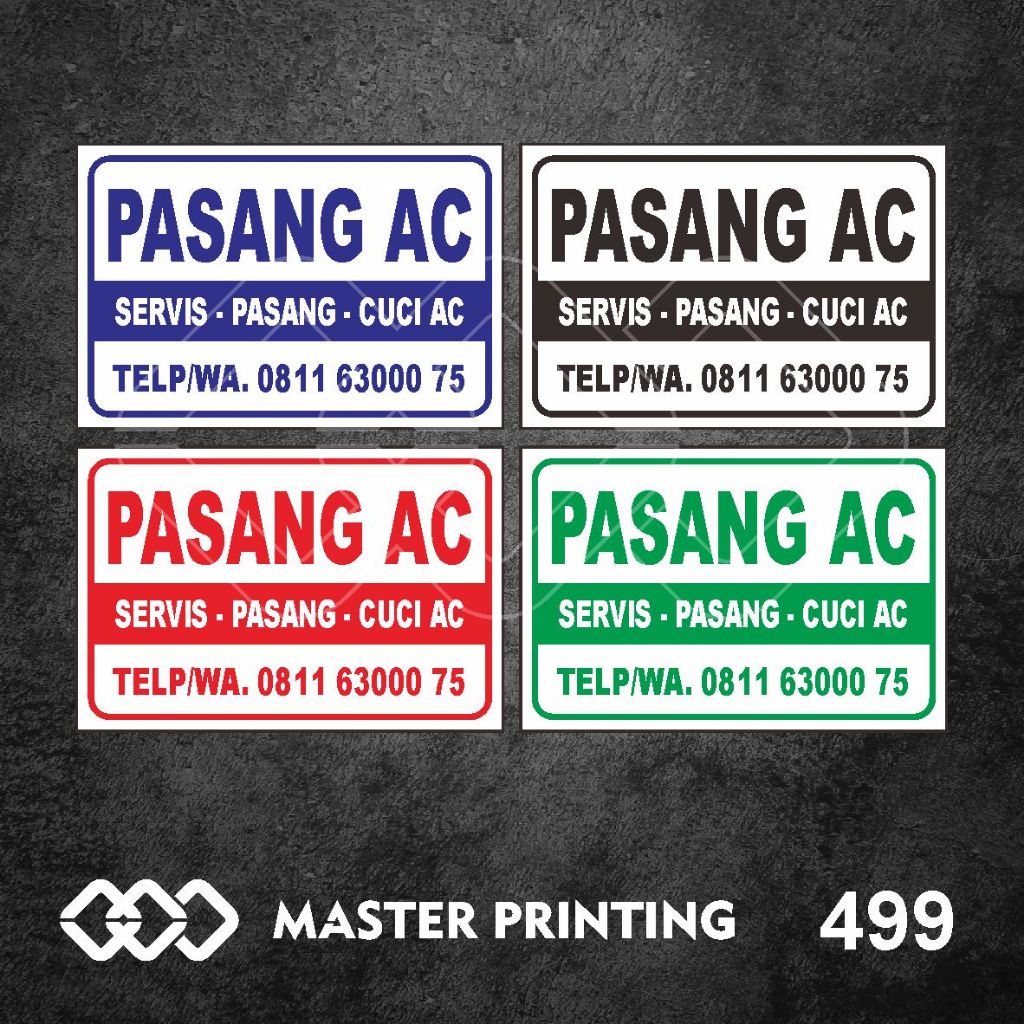 Jual 499 - Stiker Jasa Service, Pasang, dan Cuci AC, Sticker Vinyl ...