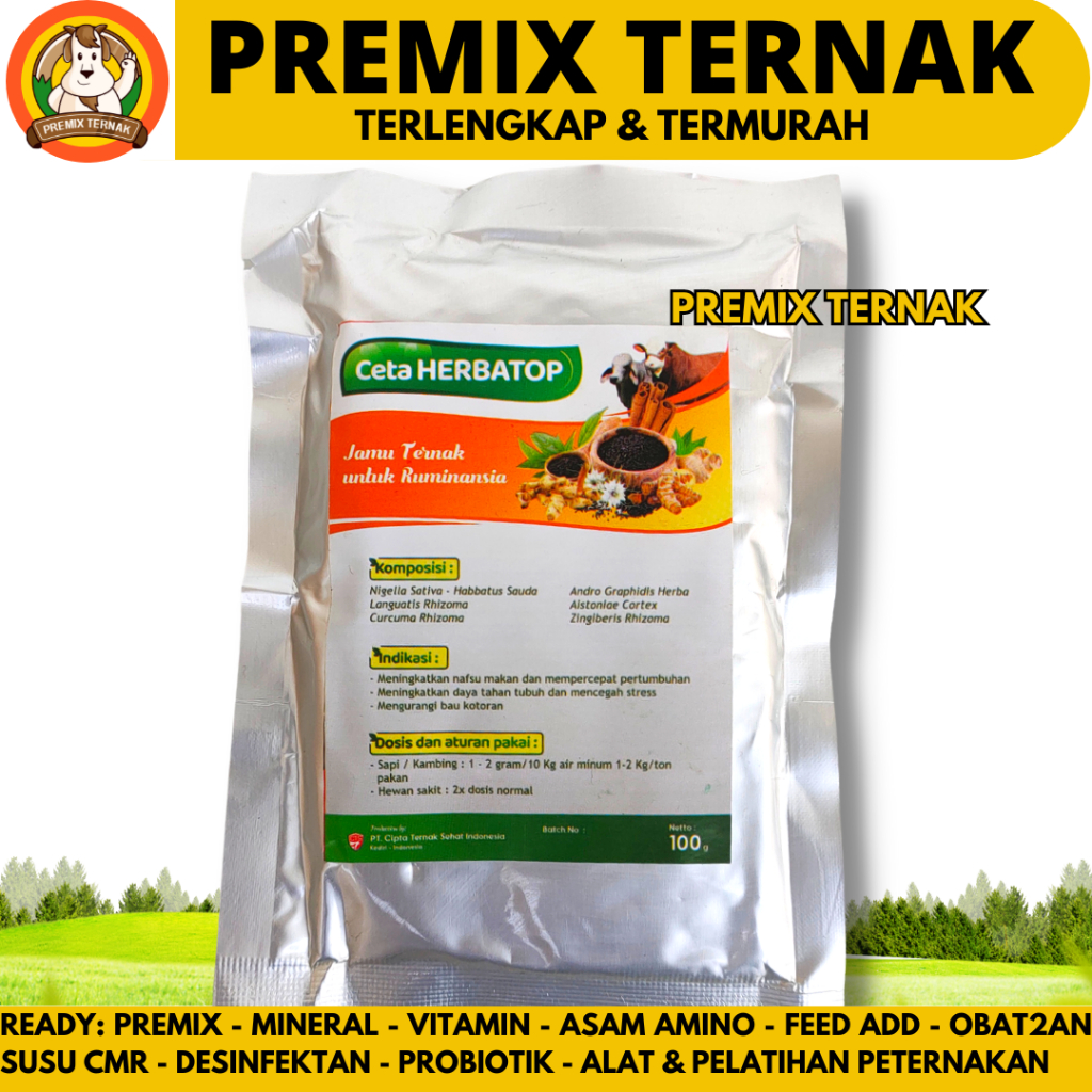 Jual CETA HERBATOP RUMINANSIA 100 GRAM - Jamu Penggemuk Kambing Domba ...