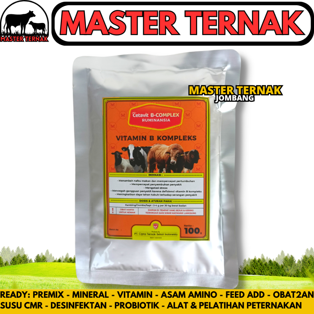 Jual CETAVIT B KOMPLEKS RUMINANSIA 100 GRAM - Vitamin B Complex Napsu ...