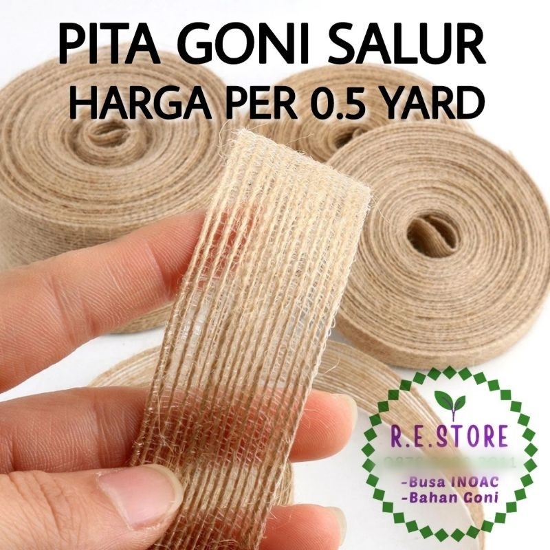 Jual PER 0.5 YARD- Pita Goni Salur Lebar 0.6 cm -1 cm -1.5 cm - 2 cm -2 ...