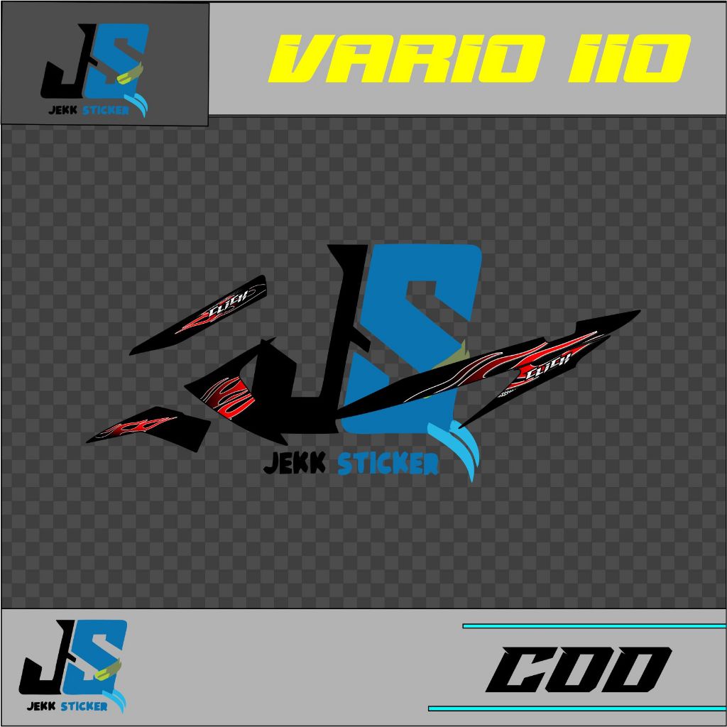 Jual STRIPPING SIMPEL HONDA VARIO 110 DESAIN API MERAH SUDAH DI CUTTING ...