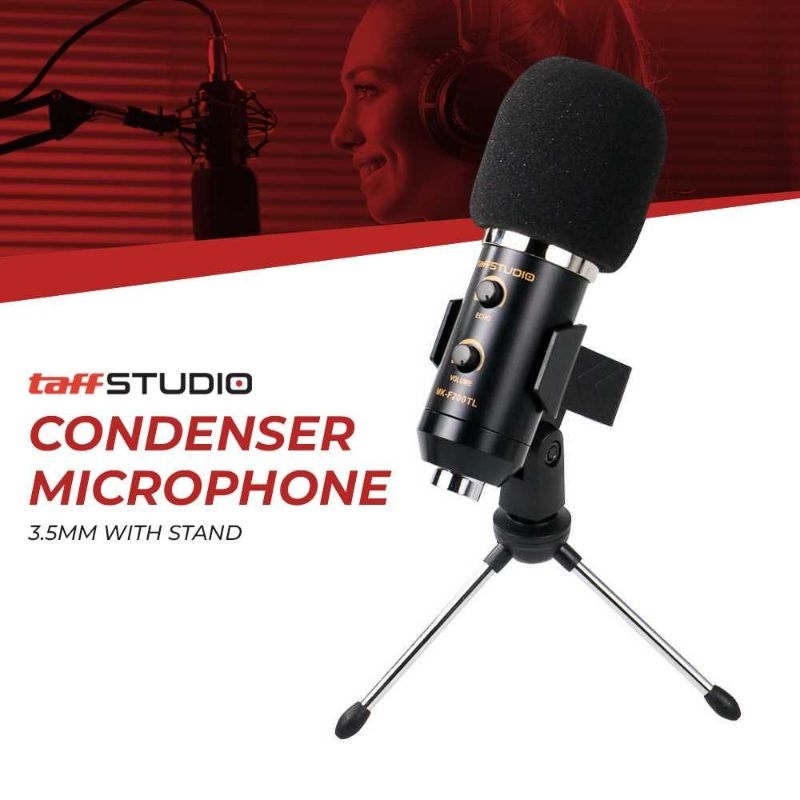 Jual MIC CONDENSER / Microphone Condeser Karaoke 3.5MM With Stand mic ...