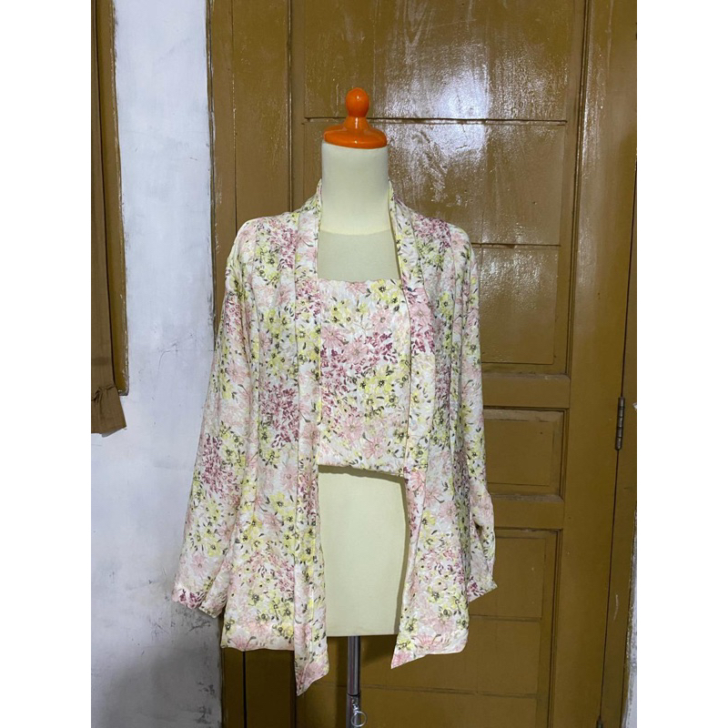 Jual KEBAYA kutu baru nenek jadul sifon silk sunwosh bunga cerah ...