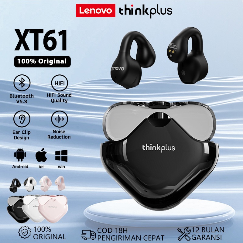 Jual Lenovo Thinkplus XT61 New TWS Bluetooth 5.3 Headset Nirkabel Earphone Tahan Air Headphone ...