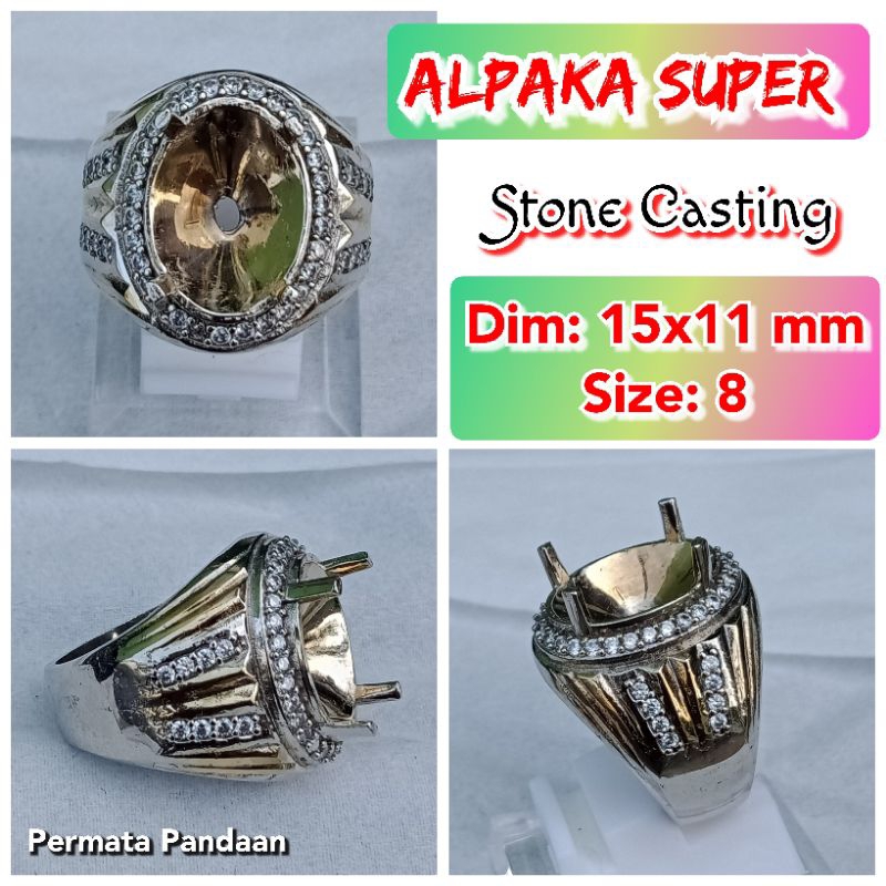 Jual emban batu akik dan permata alpaka super stone casting tabur ...