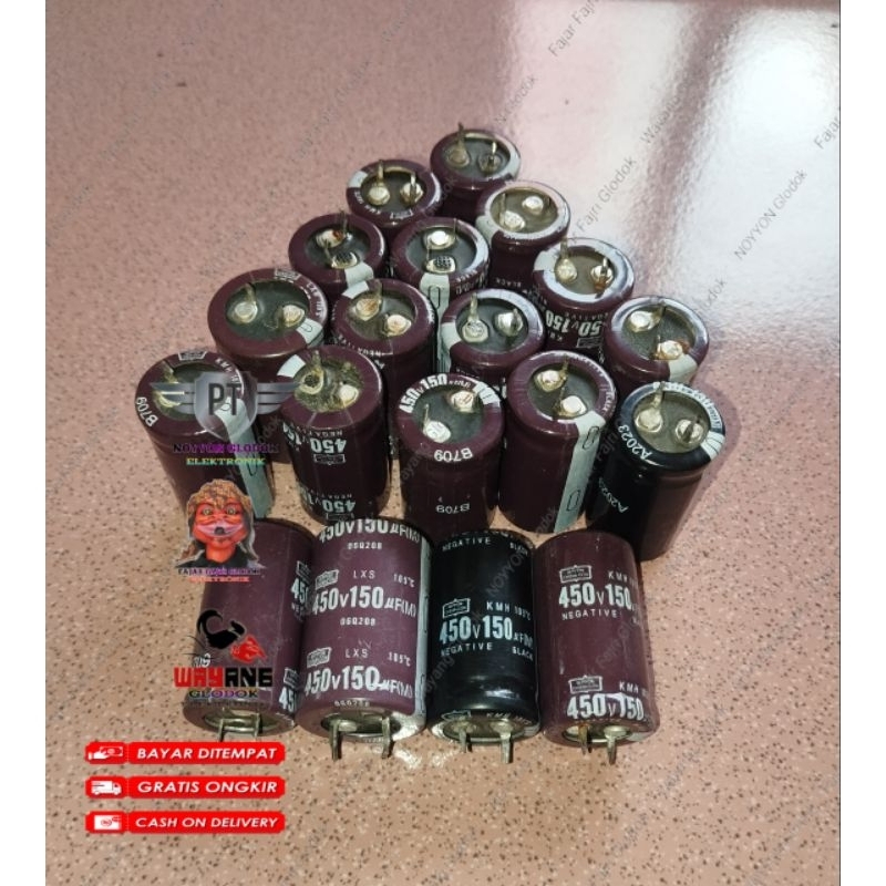 Jual CAPACITOR ELCO 150UF 450V KAPASITOR ELKO 150 UF 450 VOLT 450/150 ...