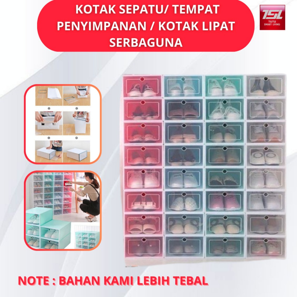 Jual TUTU Kotak Sepatu/ Tempat Penyimpanan / Kotak Lipat Serbaguna ...