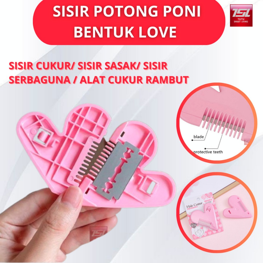 Jual TUTU SISIR POTONG PONI BENTUK LOVE /SISIR CUKUR/ SISIR SASAK ...