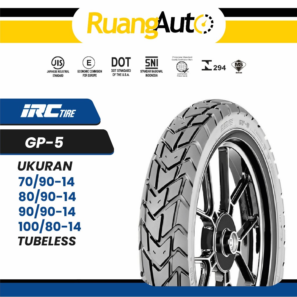 Jual Ban IRC GP-5 (Tubeless) Ukuran 70/90 80/90 90/90 100/80 - Ring 14 ...