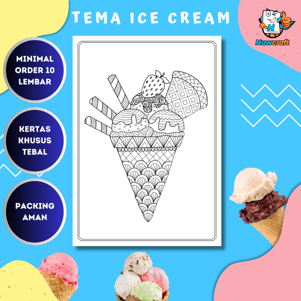 Jual Nuwcraft KERTAS MEWARNAI / COLORING / KERTAS GAMBAR / MEWARNAI ICE ...