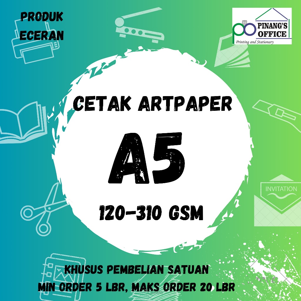 Jual CETAK ARTPAPER A5 SATUAN (120-310gsm) | Shopee Indonesia