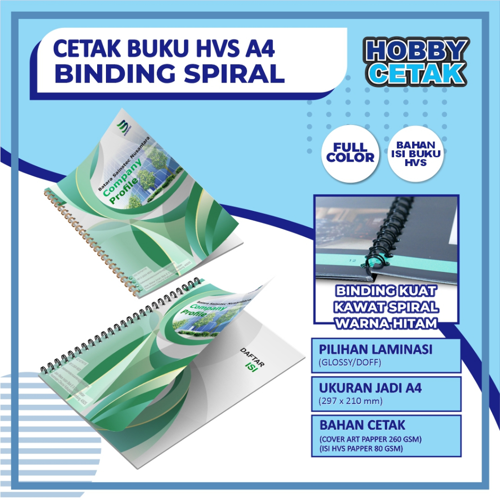 Jual Cetak Buku Majalah Katalog Company Profile (Compro) Ukuran A4 ...