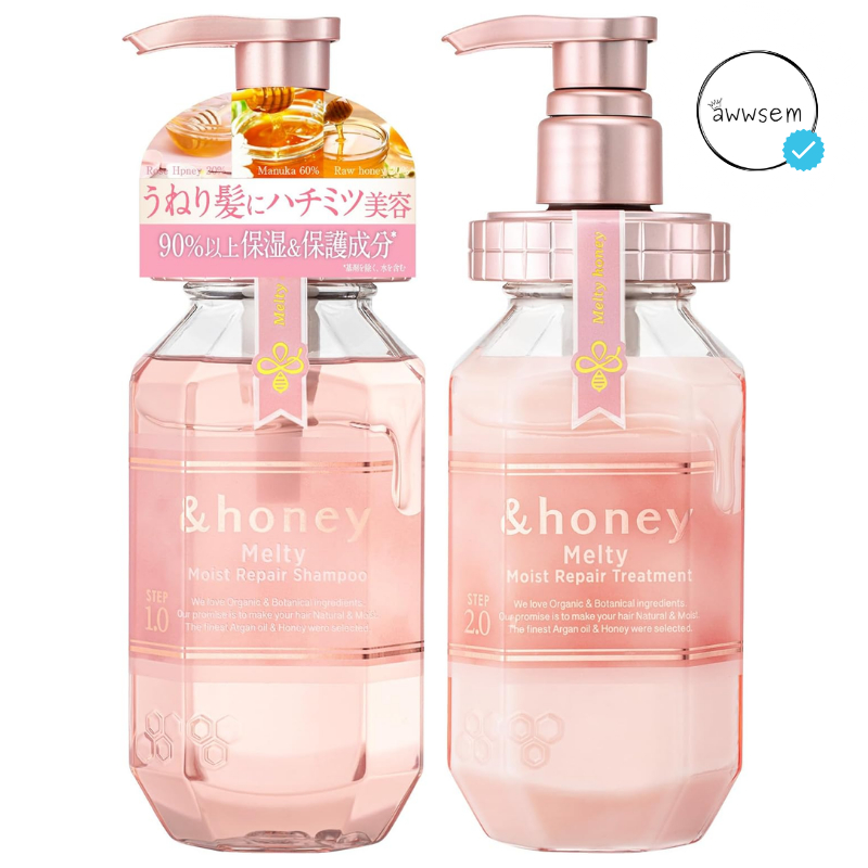 Jual &HONEY AND HONEY Melty Moist Repair Shampoo Treatment Hair Oil Original Japan | Shopee ...