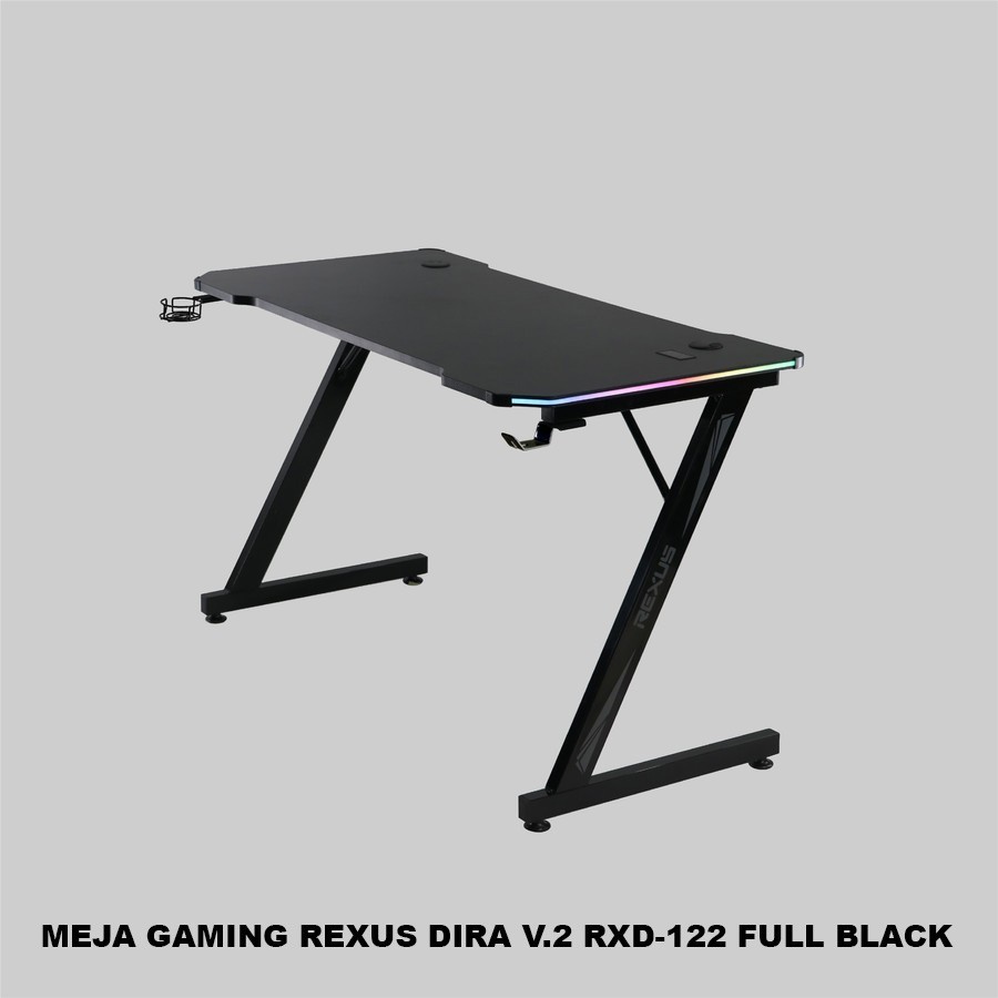 Jual MEJA GAMING REXUS DIRA V.2 RXD-122 - FULL BLACK | Shopee Indonesia