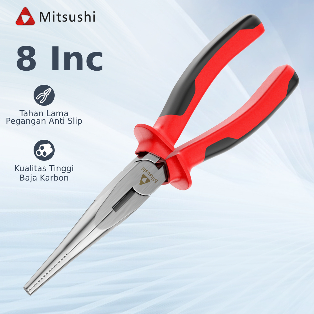 Jual Mitsushi Tang Lancip / Long Nose Pliers 8 Inci Tang Pemotong ...