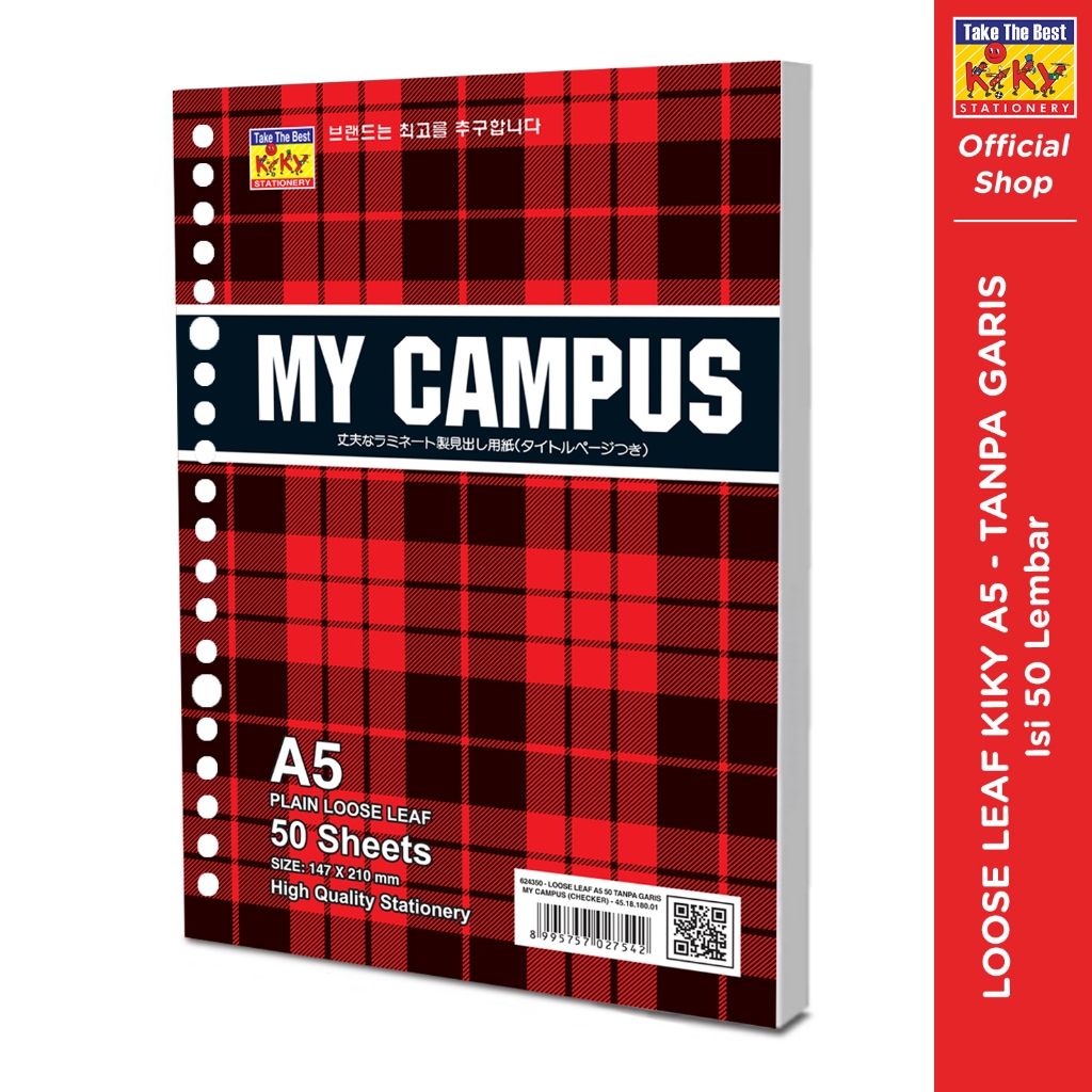 Jual KIKY Loose Leaf /Kertas File Putih Tanpa Garis Ukuran A5 50 Lembar | Shopee Indonesia