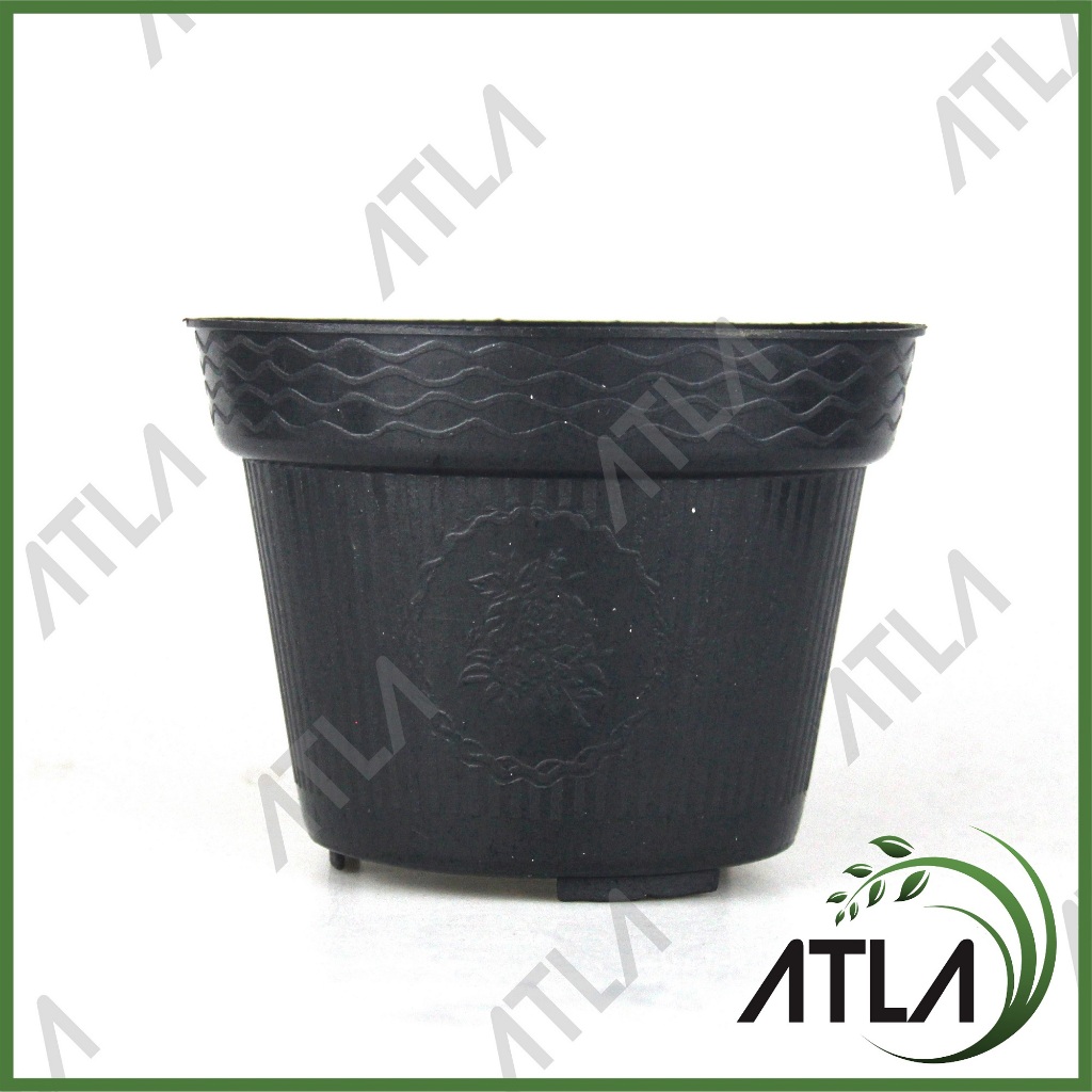 Jual Pot Plastik 15 cm Bulat Wadah Tanaman Bunga Tanaman Hias Hitam ...