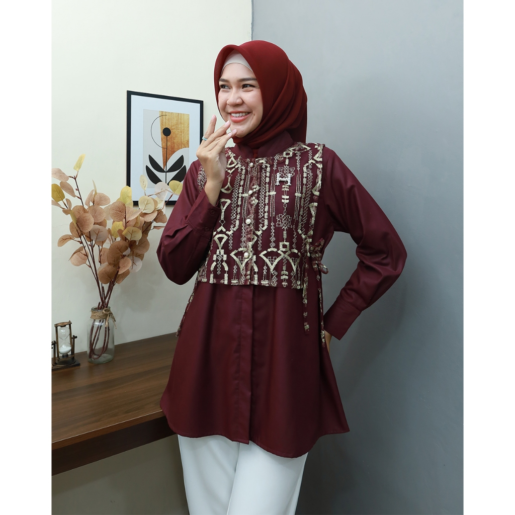 Jual RINJANI Blouse - Pakaian Wanita Terbaru by myHMi | Shopee Indonesia