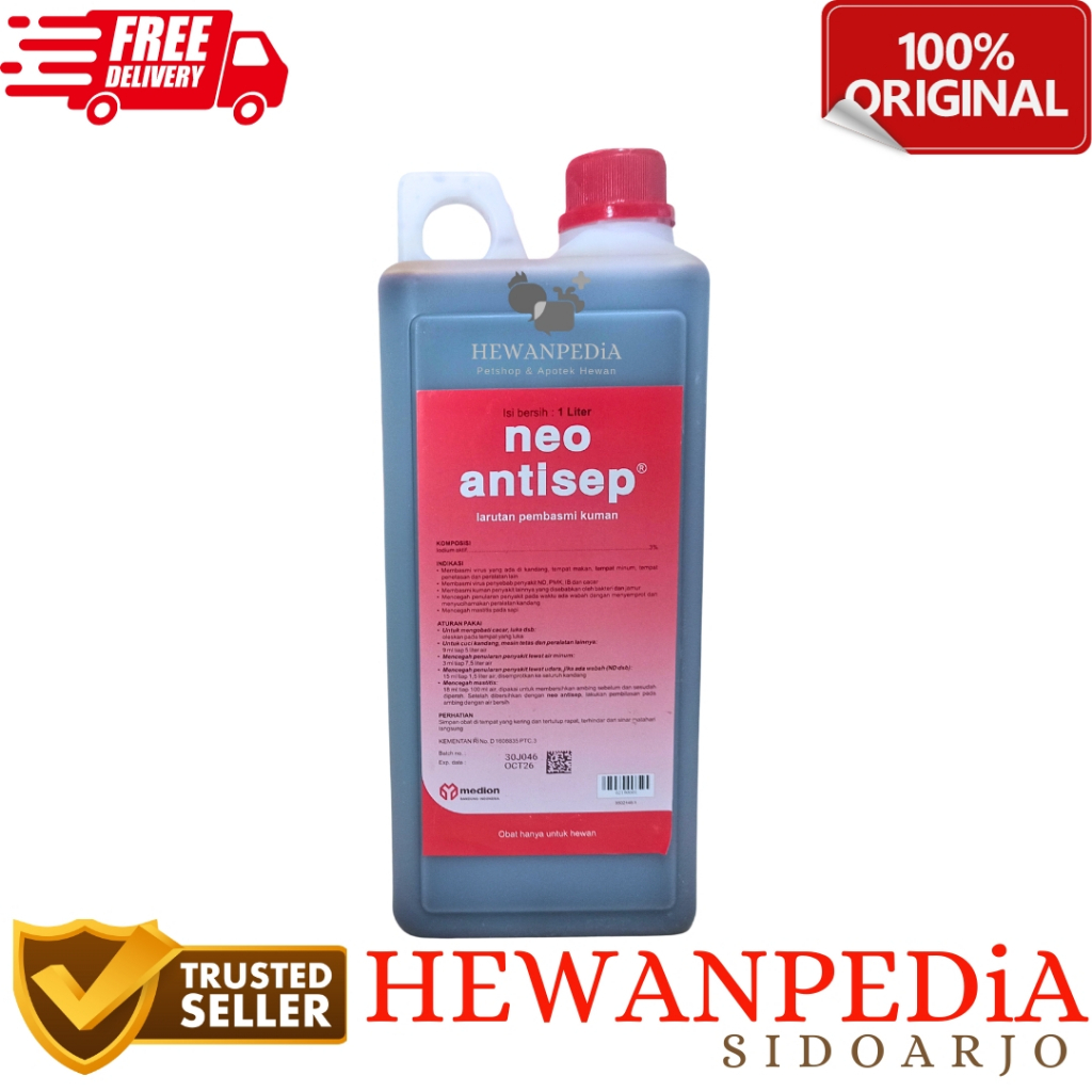 Jual NEO ANTISEP 1 L 1 Liter NEW FORMULA MEDION - Antseptik Hewan Dan ...