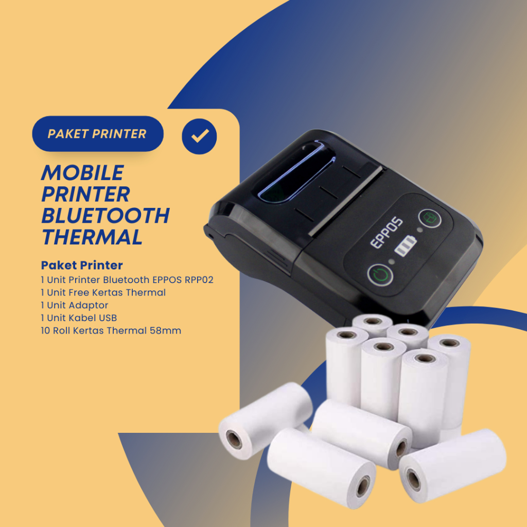 Jual Promo.! Paket Printer Portabel Plus Free Paper Thermal (10pcs ...