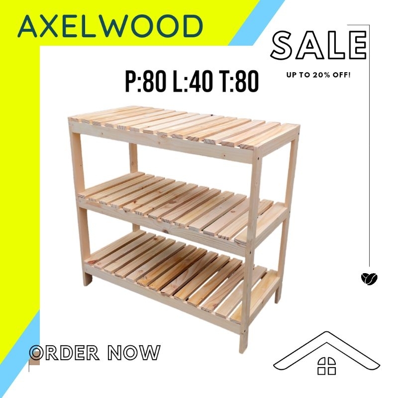 Jual Rak 3 susun/rak serbaguna/rak minimalis kayu/meja kayu/rak susun ...