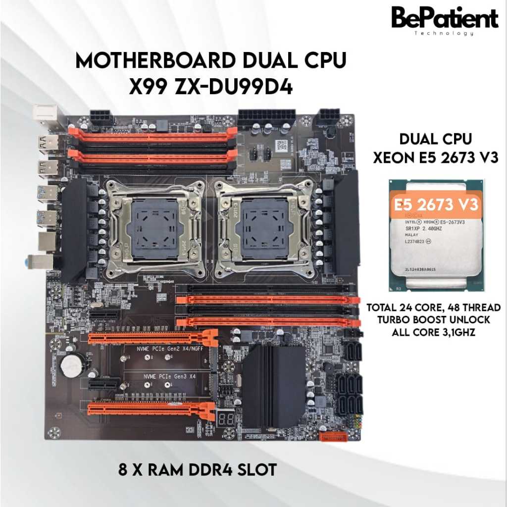 Jual Motherboard X99 Dual CPU LGA 2011-3 + Xeon E5 V3/V4 | Shopee Indonesia