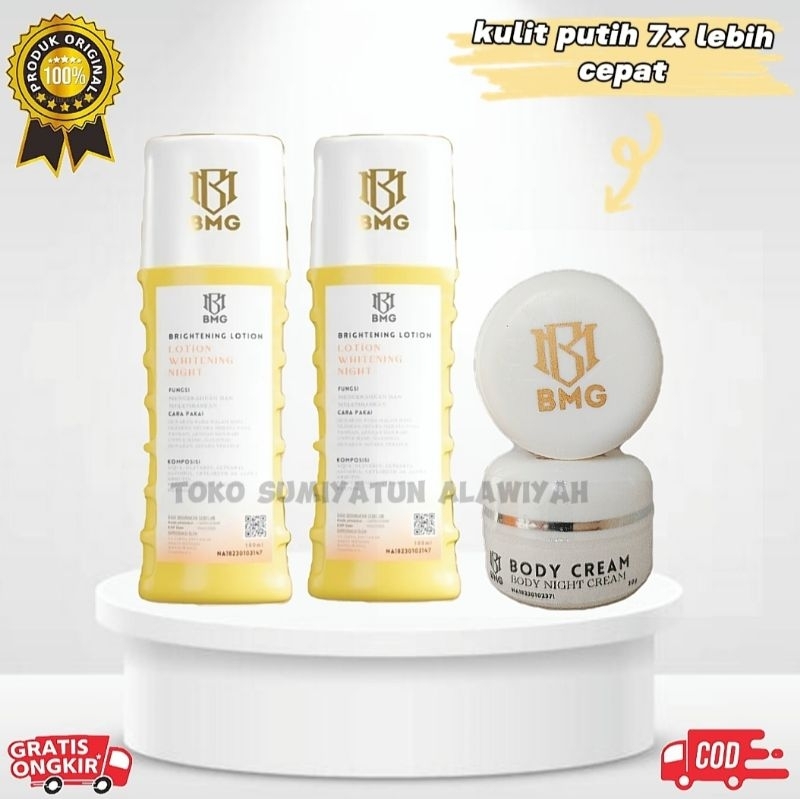 Jual promo 12.12 bmg brightening lotion malam ORIGINAL//cepat putih ...
