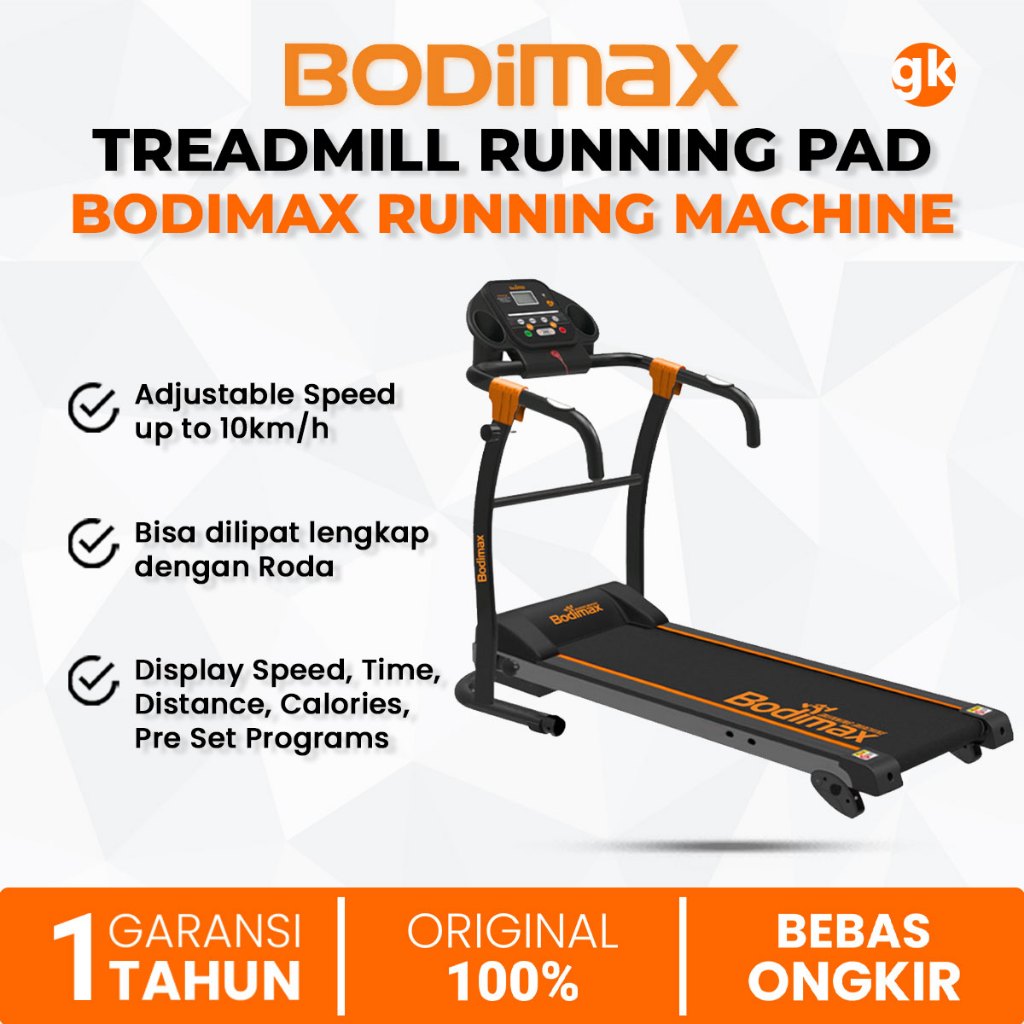 Jual BODIMAX Running Machine Treadmill Walking Pad Foldable Folding Gym ...