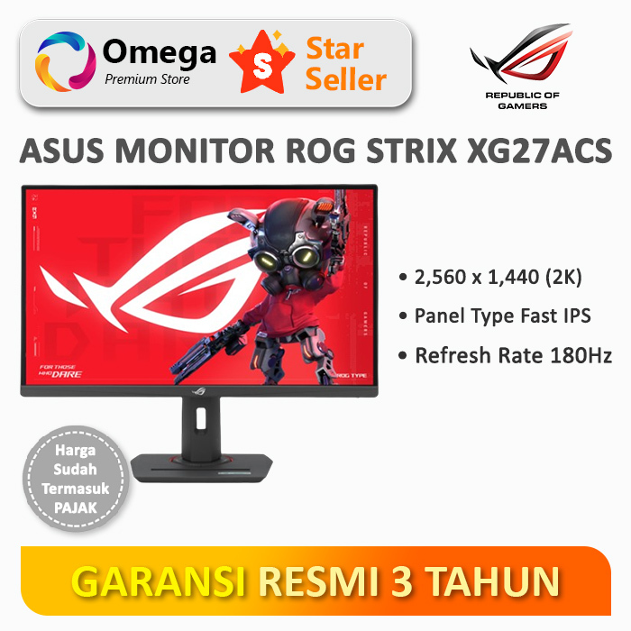 Jual Asus ROG Strix XG27ACS 27" WQHD Fast IPS 180Hz Gaming Monitor ...