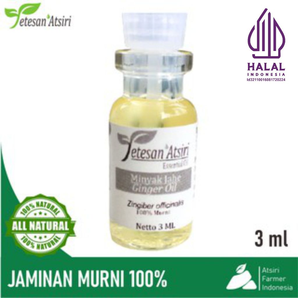 Jual 3ml minyak atsiri jahe murni 100% ginger pure essential oil 100% ...