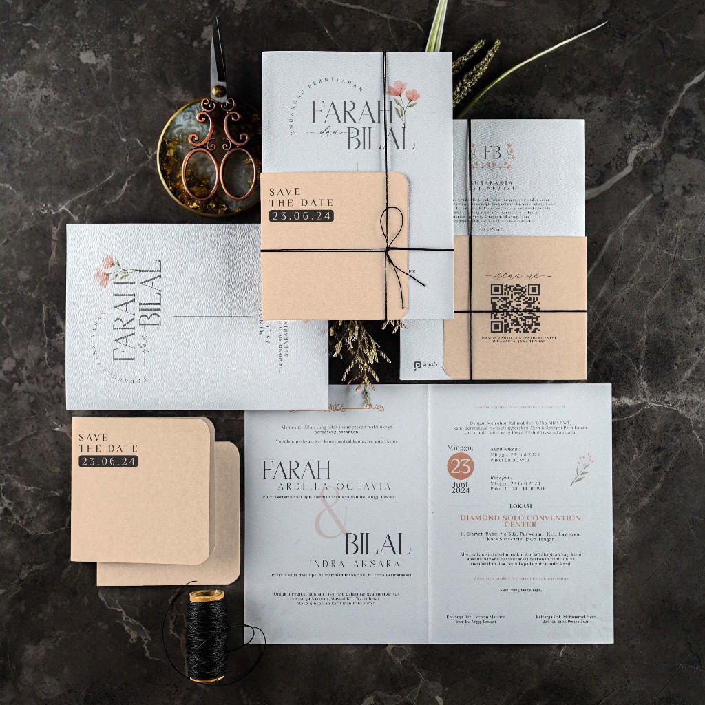 Jual undangan pernikahan aesthetic I SOFT 3 (printfy.invitation ...