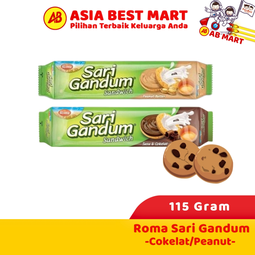 Jual Roma Sari Gandum Susu Coklat Peanut Butter 115 Gr / Sandwich Biskuit Snack Cemilan | Shopee ...