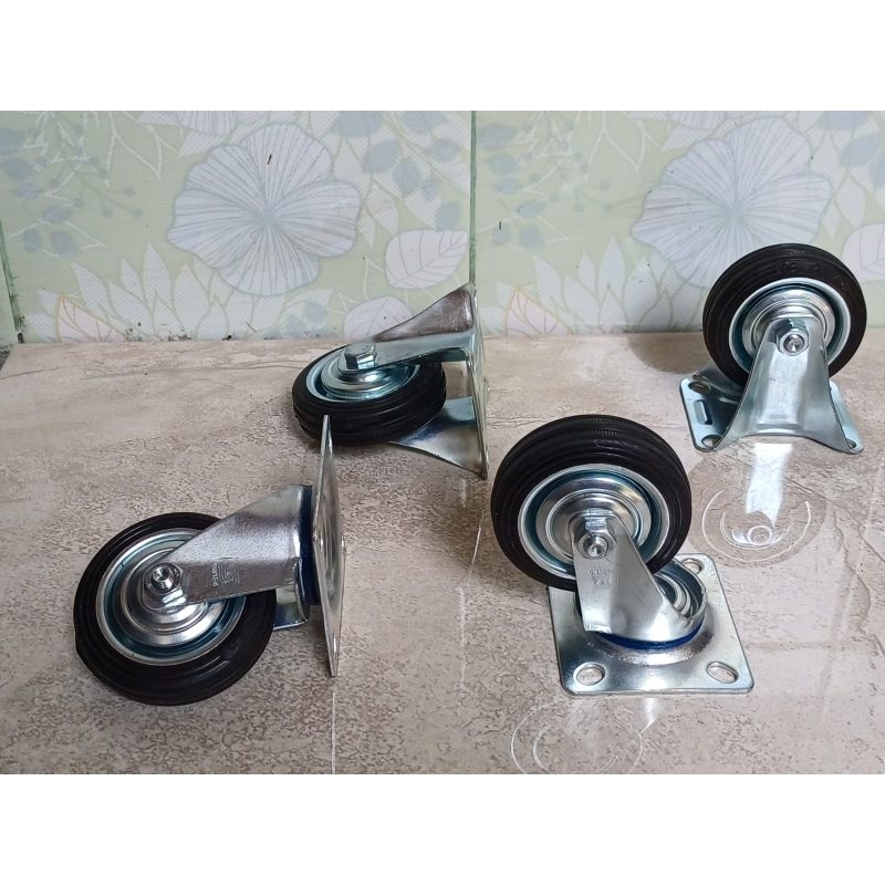 Jual Ban / Roda troli ukuran 3" (75/25-45) 1 set (2 hidup 2 mati ...