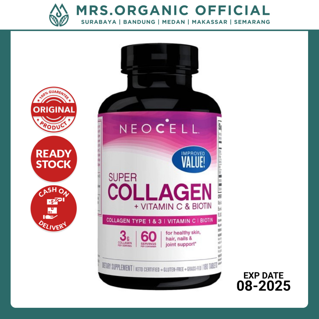 Jual Vitamin Neocell Super Collagen Vitamin C Biotin 180 Tabs - Kulit ...