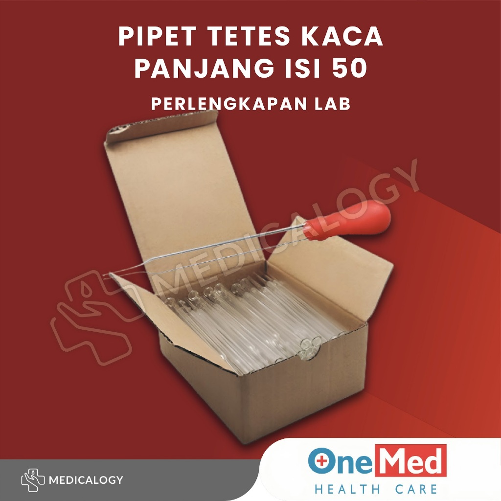 Jual Pipet Tetes Kaca Panjang OneMed Box Isi 50 pcs | Shopee Indonesia