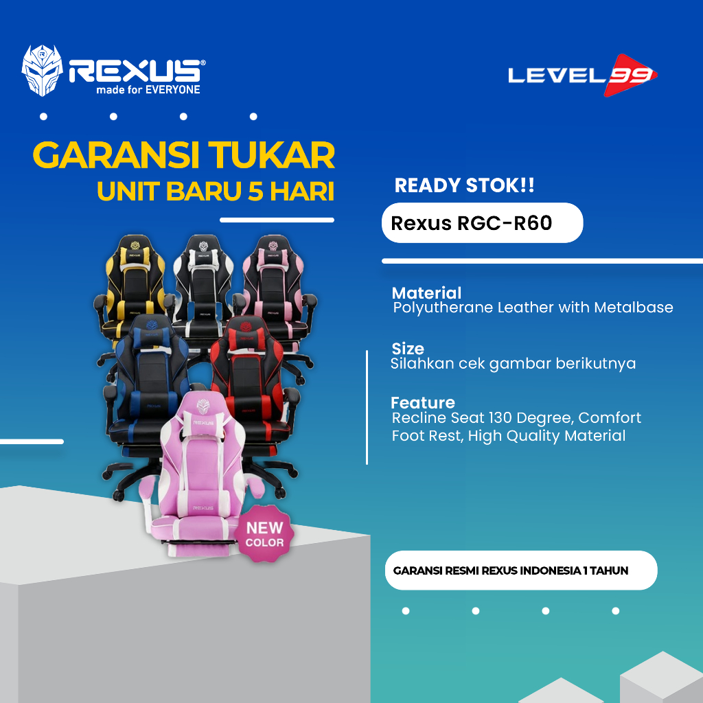 Jual REXUS RGC R60 Gaming Chair | Shopee Indonesia