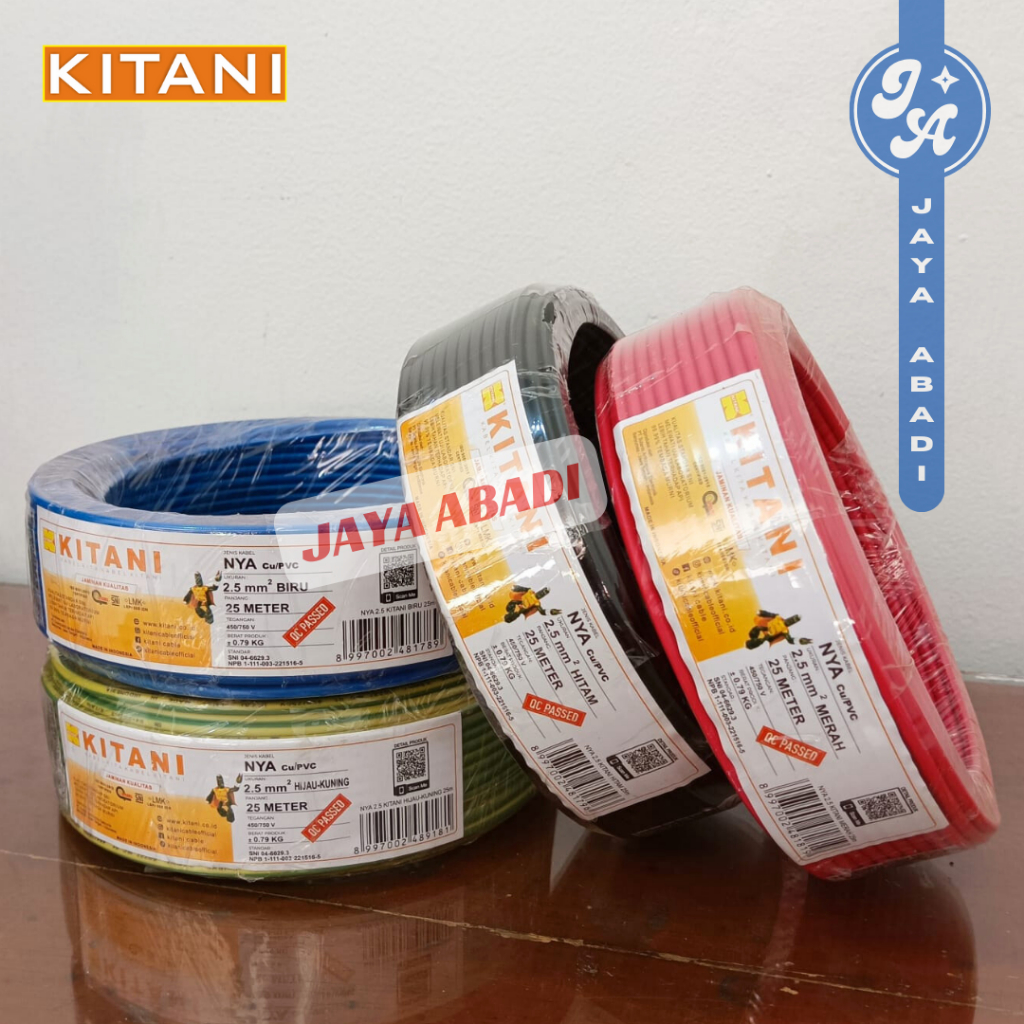 Jual Kabel listrik NYA 2,5 panjang 25 meter KITANI Kabel listrik engkel ...