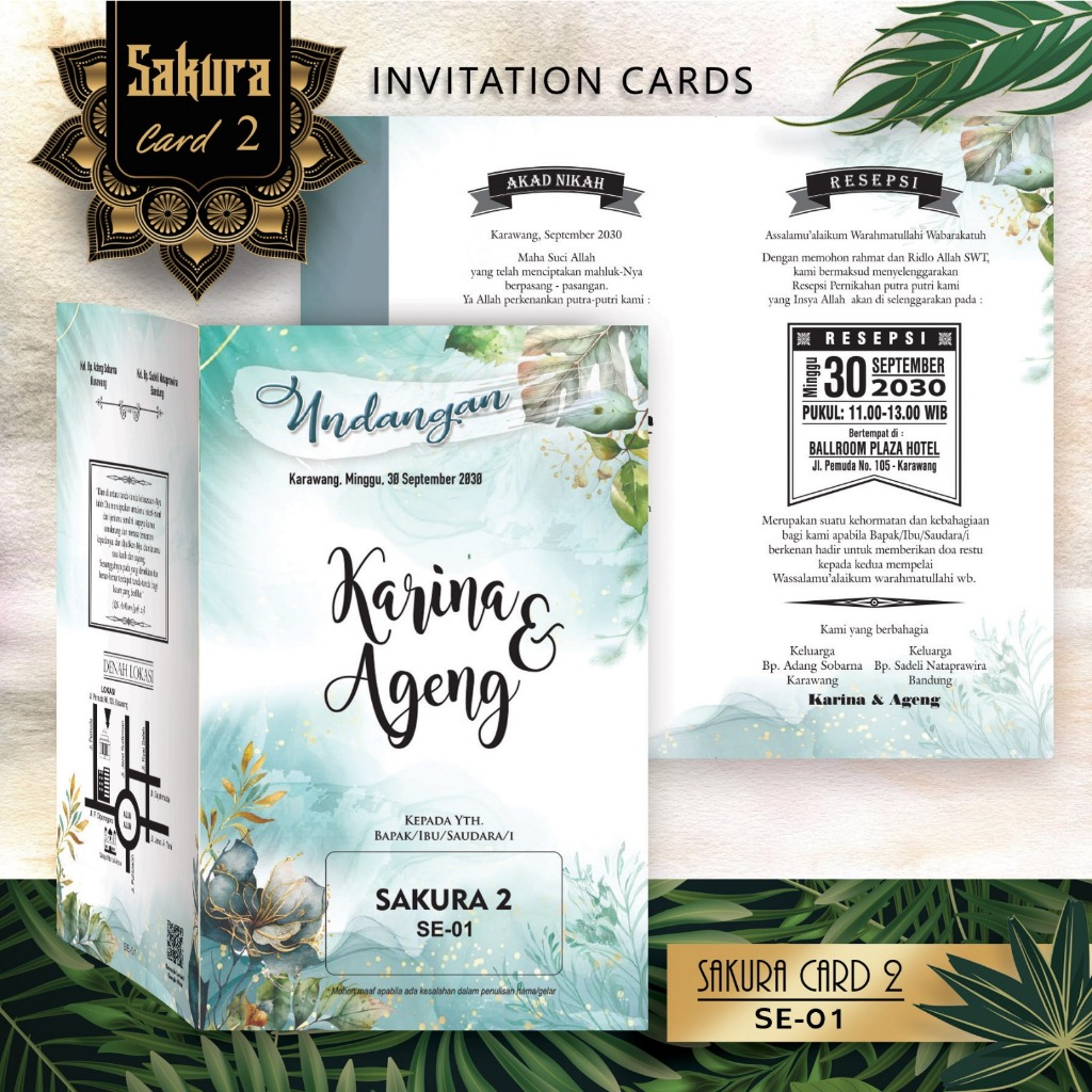Jual SE 01 Sakura Card 2 Blanko Undangan | Blangko Undangan | Undangan ...
