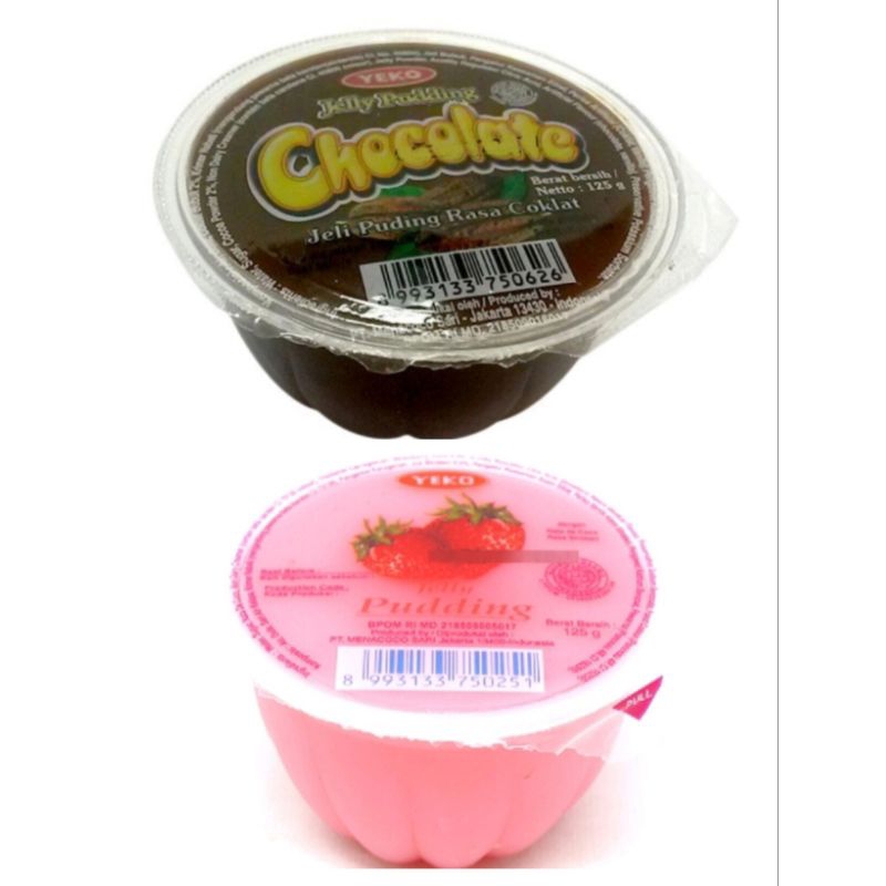 Jual YEKO Jelly Pudding Strawberry/Chocolate 125 g | Shopee Indonesia
