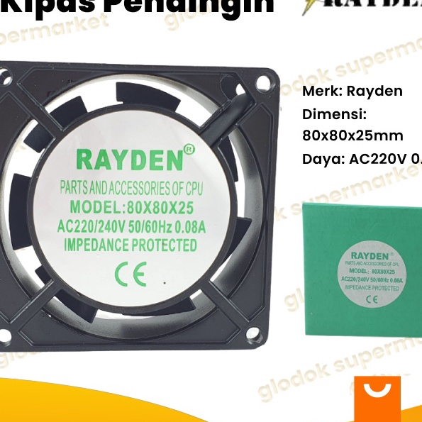 Jual Belanja Tanpa Repot Kipas Pendingin Rayden 8cm 22V Cooling Fan AC ...