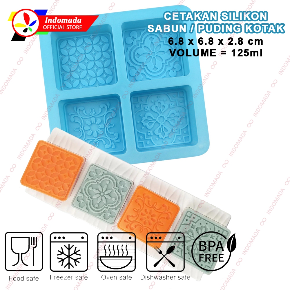 Jual Indomada Cetakan Silikon Sabun Puding Jelly Kue Kotak Besar Style ...
