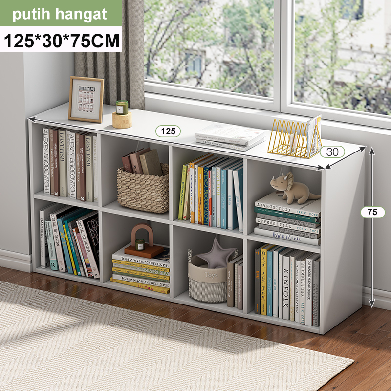 Jual Lemari Buku Kayu Dengan Pintu 8 Kompartment Lemari Lantai Ruang ...